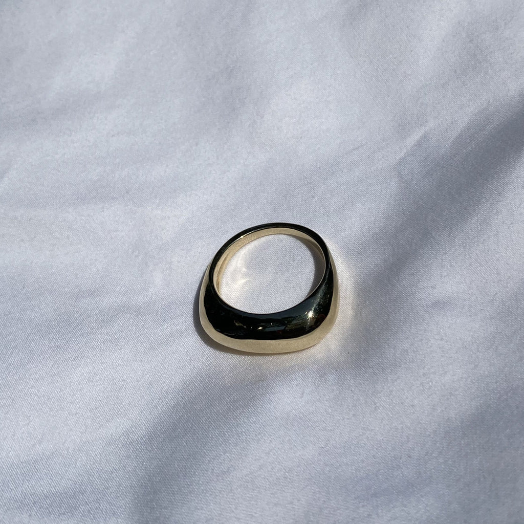 High Polished 14K Gold - The Not So Square Dome Ring | Sunflower Jam